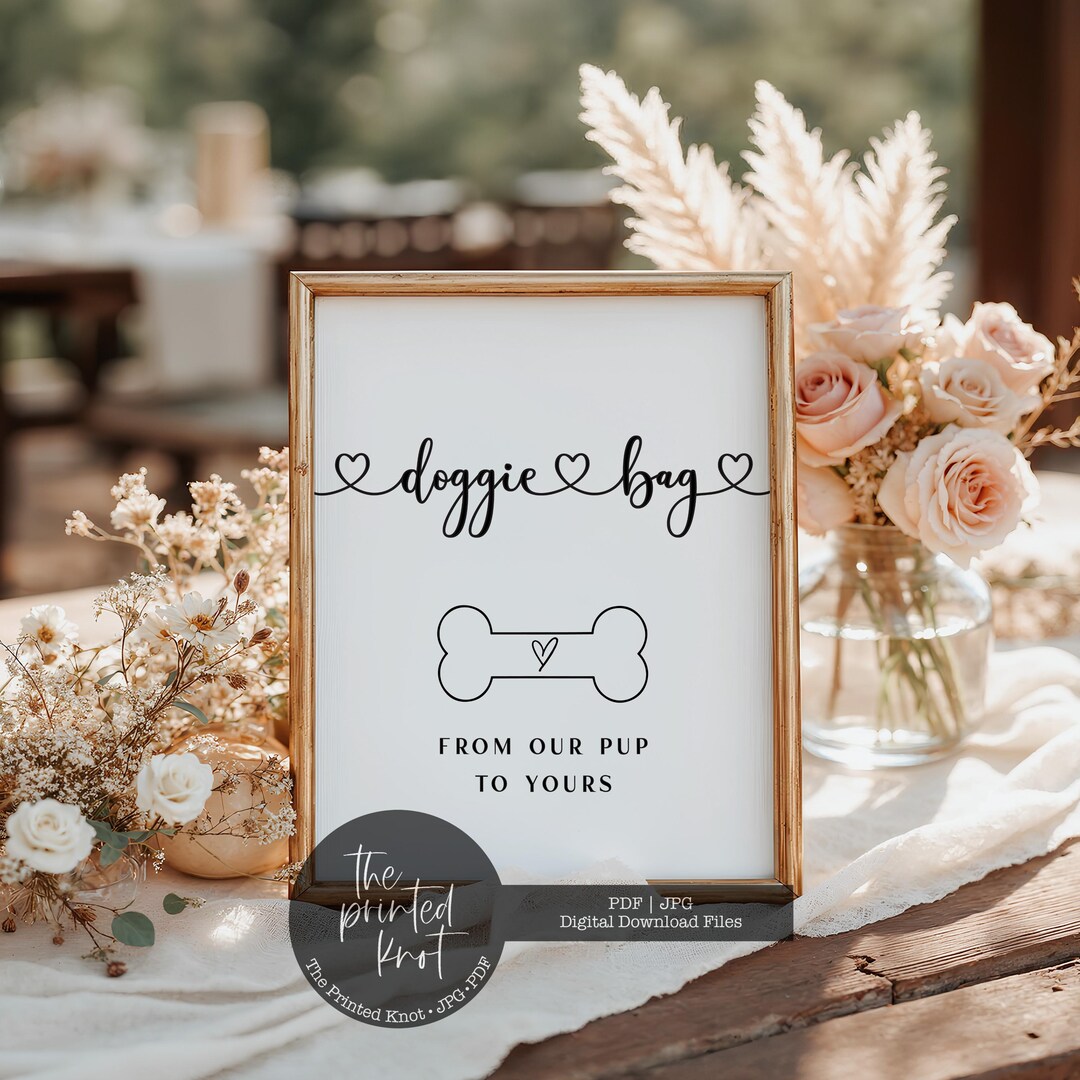 Doggie Bag Wedding Sign, Doggie Bag Wedding Printable, Minimalist ...