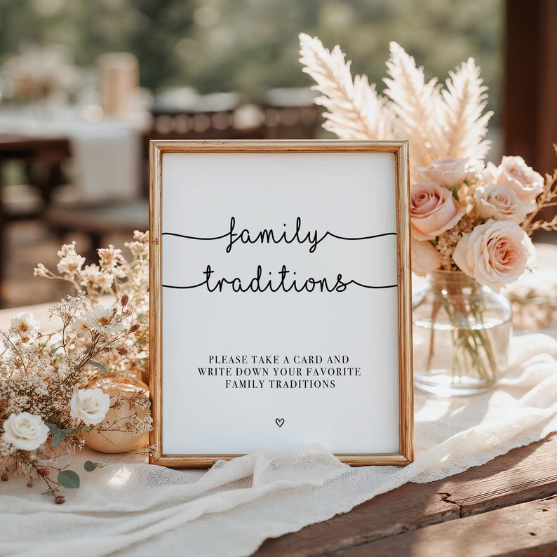 Family Traditions Wedding Sign, Printable Family Traditions Wedding ...