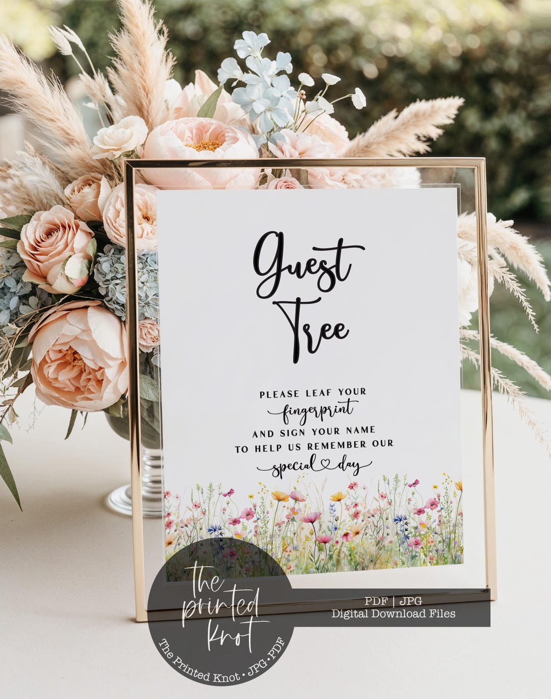 Guest Tree Wedding Sign, Guest Tree Wedding Printable, Wildflower Guest ...