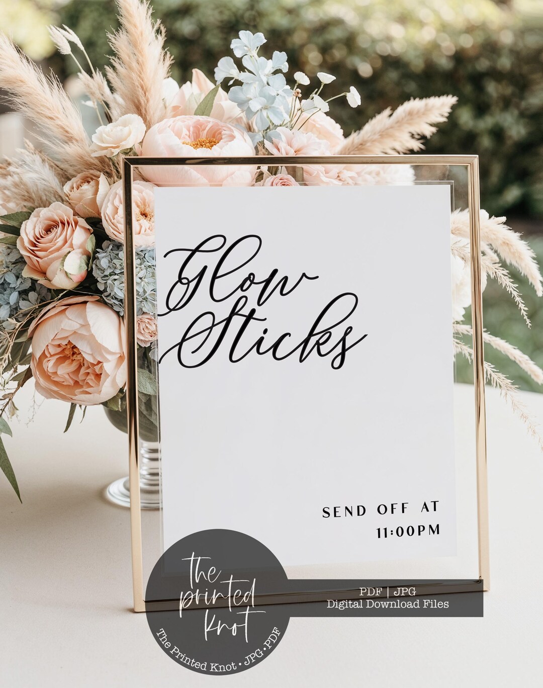 Glow Sticks Wedding Sign, Glow Sticks Wedding Printable, Minimalist ...