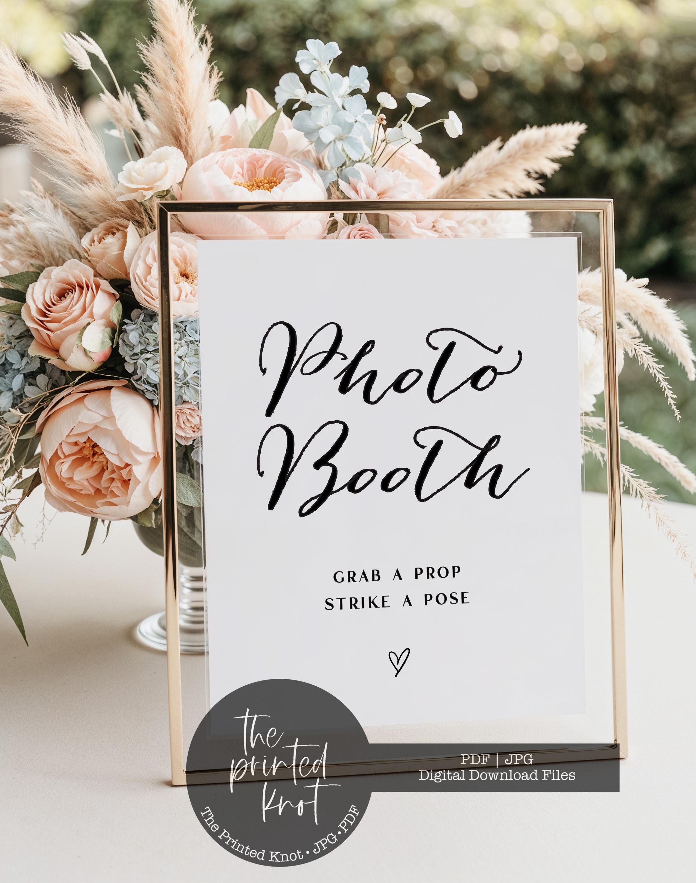 Photo Booth Sign, Photo Booth Wedding Printable, Minimalist Photo Booth ...