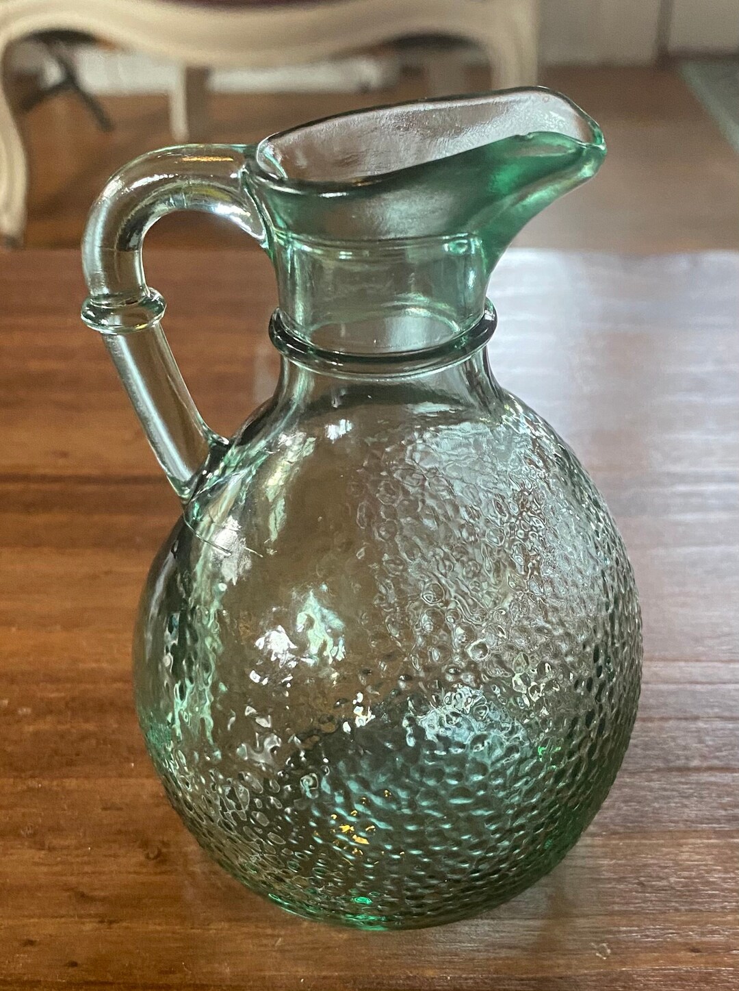 Vintage Small Green Glass Pitcher Made in Canada - Etsy