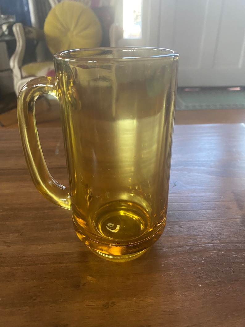 Vintage Hazel Atlas Amber Beer Mug - Etsy