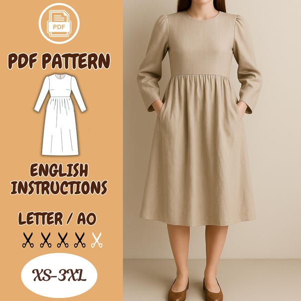 Modest Dress Pattern - Etsy