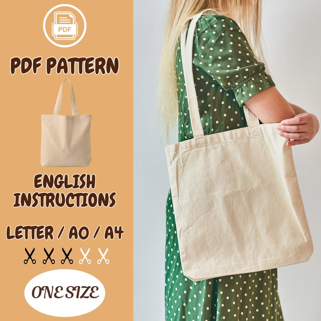 Tote Bag Sewing Pattern PDF Download – Reusable Bag Pattern – Eco ...