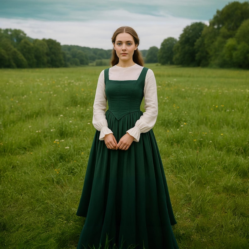 Medieval Set Linen Skirt Ruffle Top and Corset PDF Sewing Pattern ...