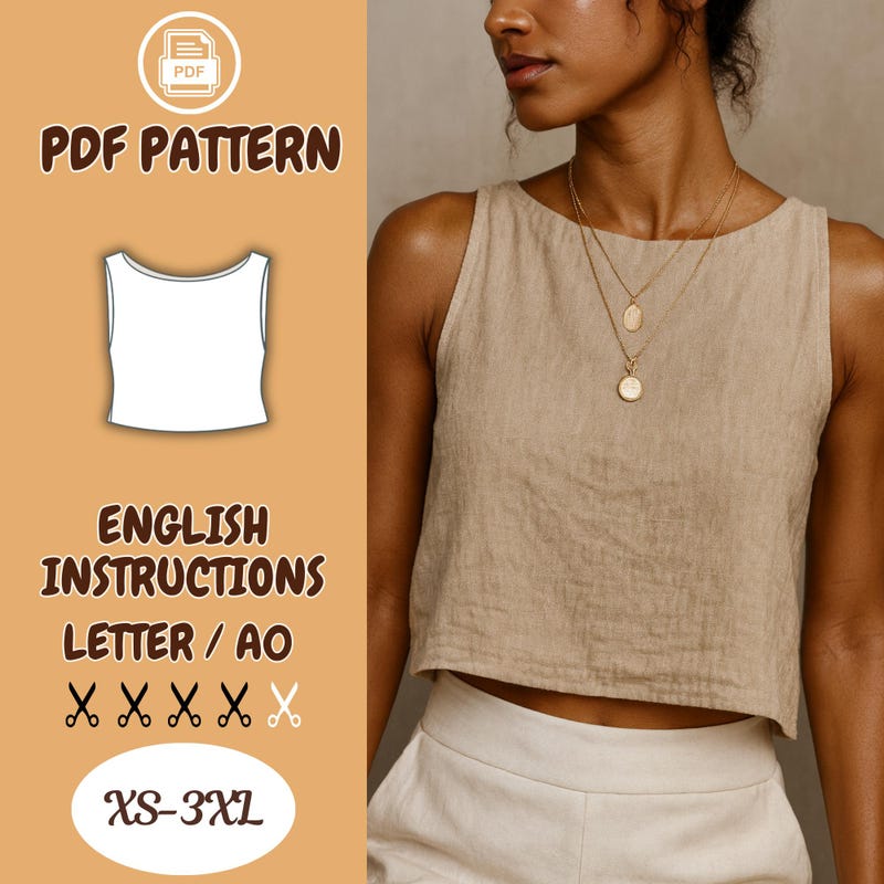 Linen Tank Top Pattern - Etsy