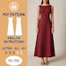Long Dress Sewing Pattern PDF | A-line | XS-3XL | English Instructions ...