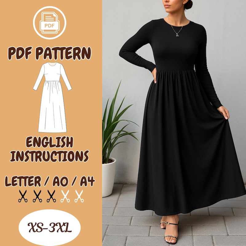 Modest Black Dress Maxi - Etsy