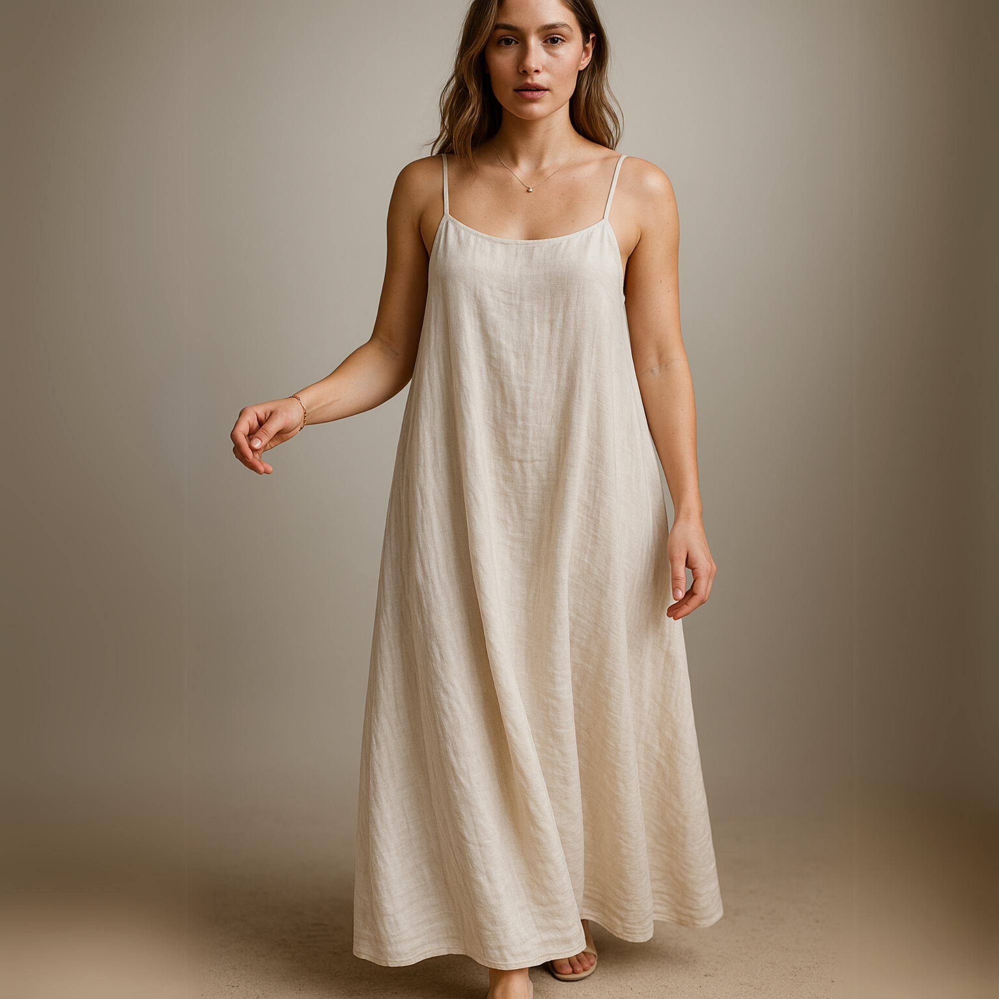 Linen Straps Dress Pattern PDF – Minimalist Summer Maxi Dress, Easy ...