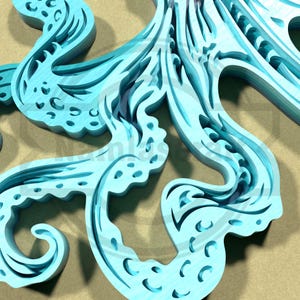 Octopus Laser Cut SVG , 3D Multilayer Sea Animal Wall Art, Ocean Marine ...
