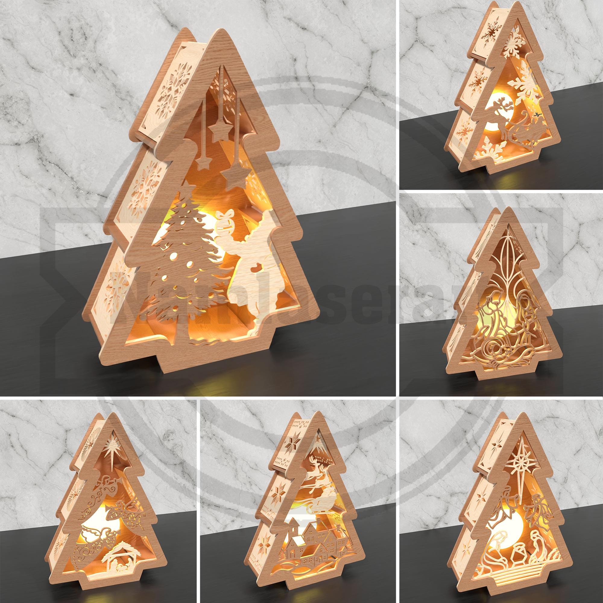 Christmas Tree Lantern SVG – 3D Layered Laser Cut Files (digital ...