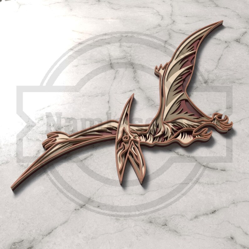 3D Pterodactyl Dinosaur SVG - Laser Cut File for Cricut, Glowforge ...