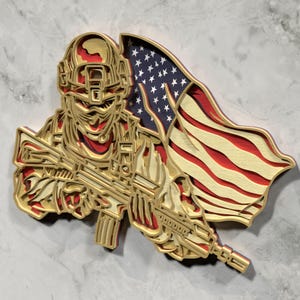 American Soldier SVG - Layered USA Military Laser Cut File - Digital ...