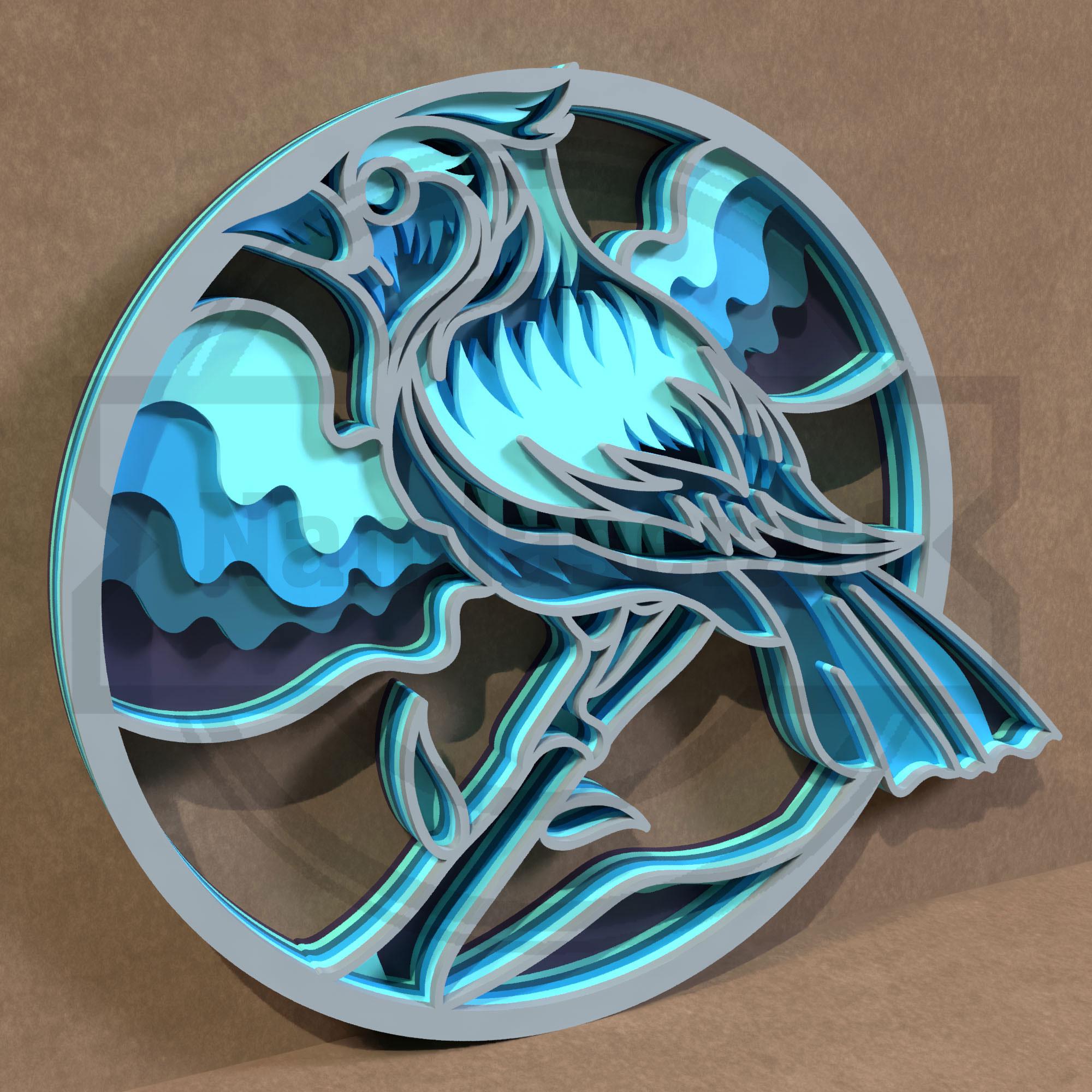 Bird Wall Art SVG – 3D Layered Laser Cut File for Cricut & Glowforge ...