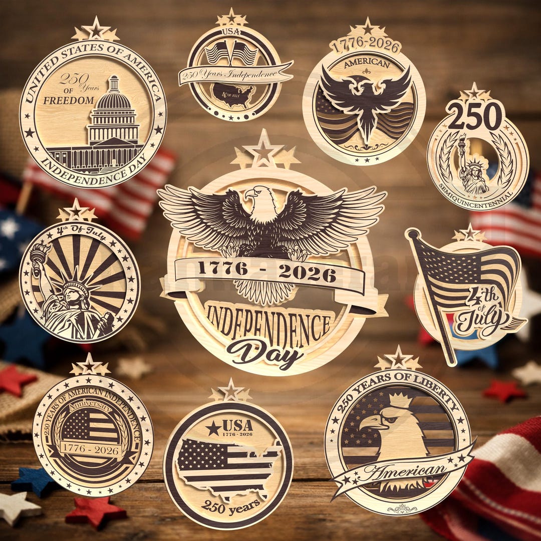 250 Years American Independence SVG – Patriotic Eagle Laser Cut ...