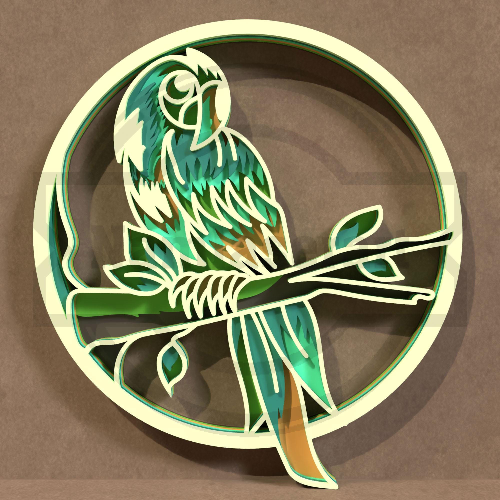 Layered Bird SVG Bundle – 3D Laser Cut Animal Wall Art – Digital ...