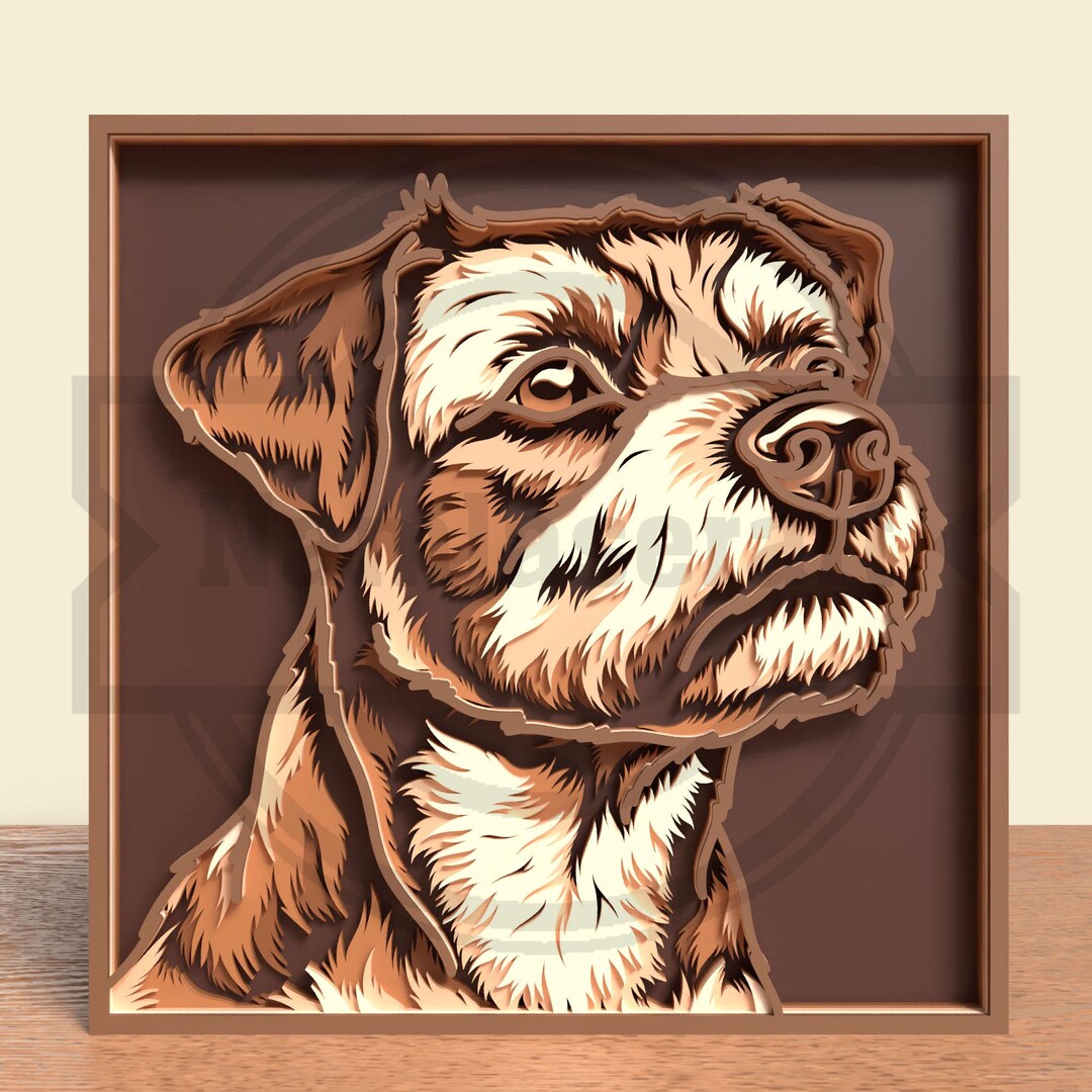 Border Terrier Dog Laser Cut File: 3D Rustic Wall Art (digital Download ...