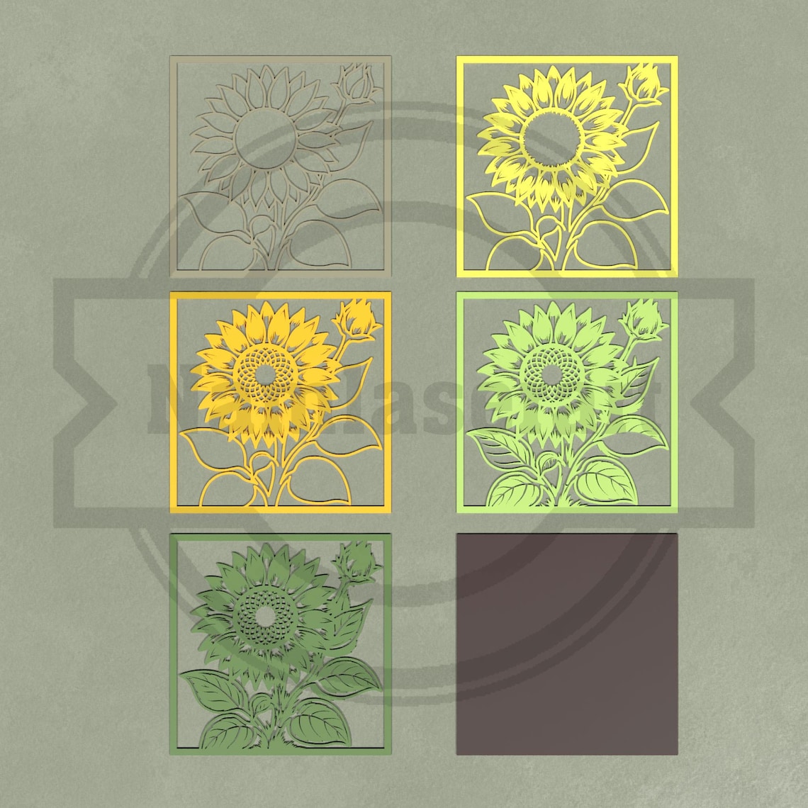 Sunflower Wall Art SVG – Layered Laser Cut Shadow Box Design - Digital ...