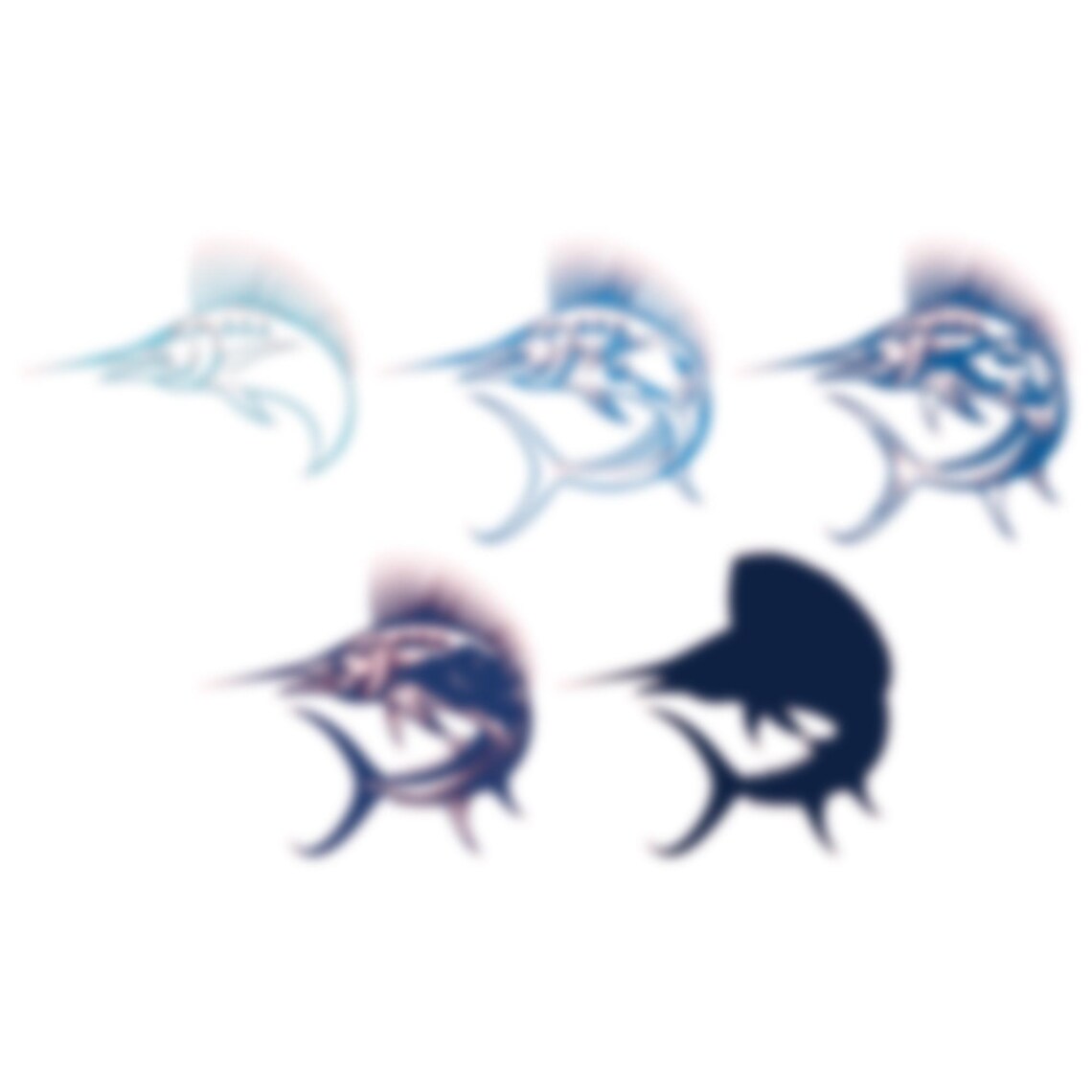 3D Swordfish SVG - Layered Marlin Fish Laser Cut File - Digital ...