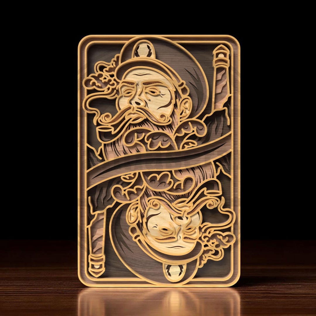 Captain Playing Card SVG - Nautical Laser Cut File for CNC, Glowforge ...