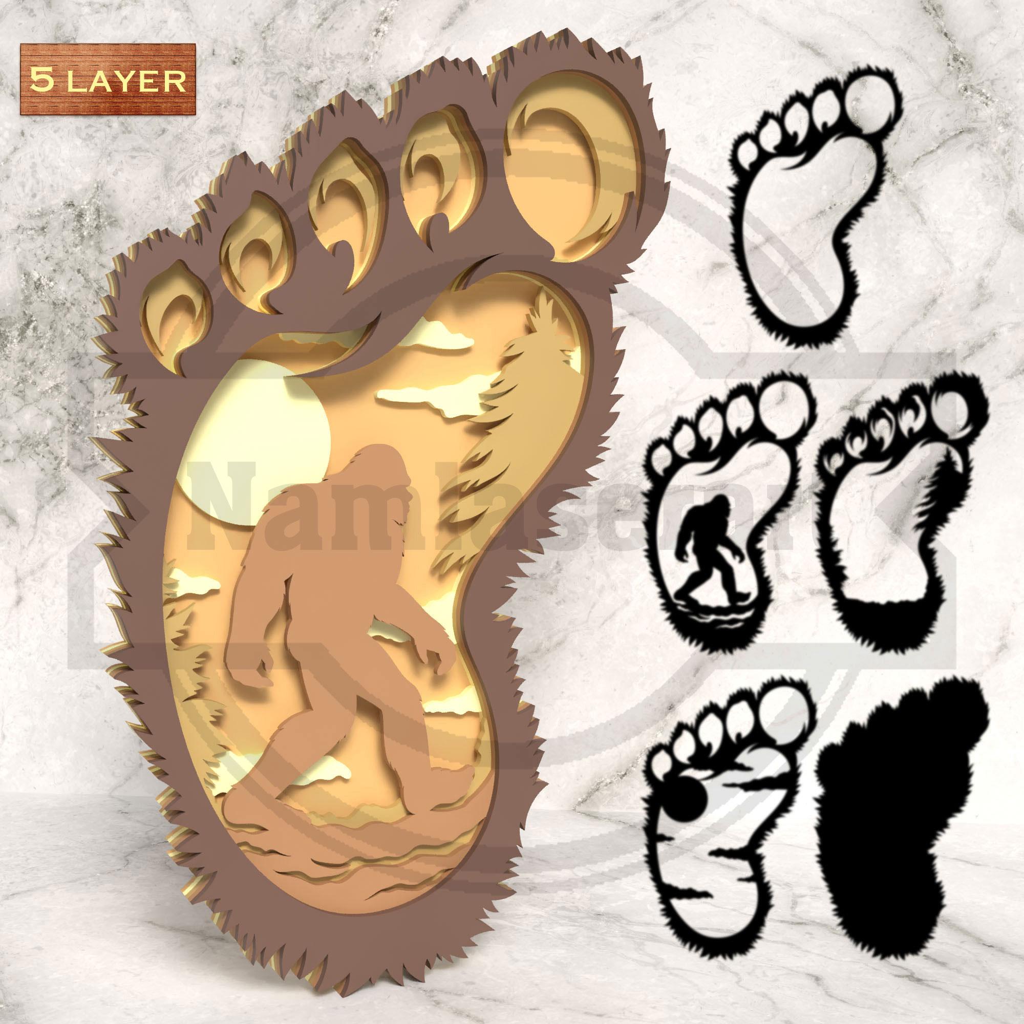 Bigfoot Layered SVG Bundle - Sasquatch Laser Cut Files, Cabin & Camping ...