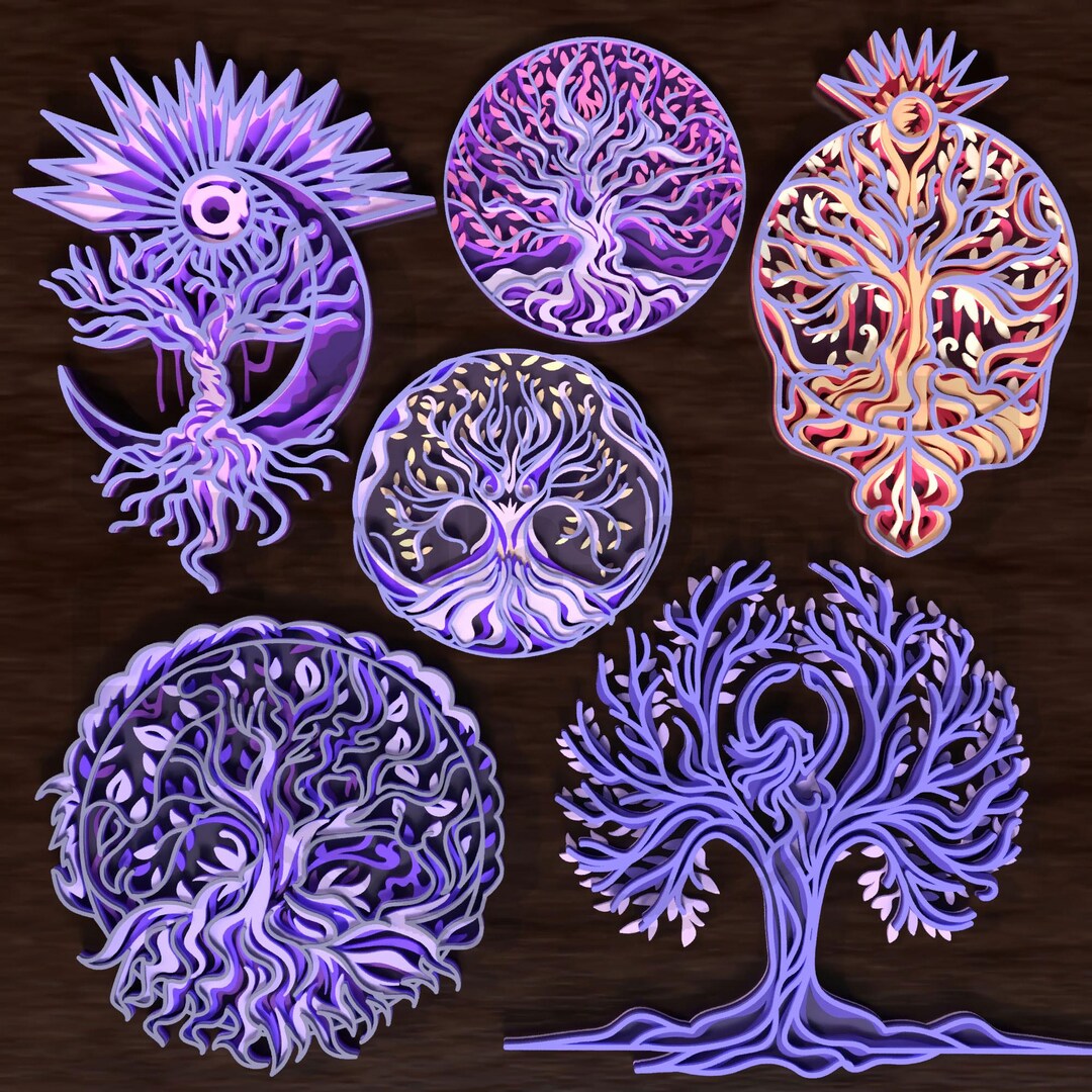 Tree of Life SVG Bundle – 3D Layered Laser Cut Wall Art – Digital ...