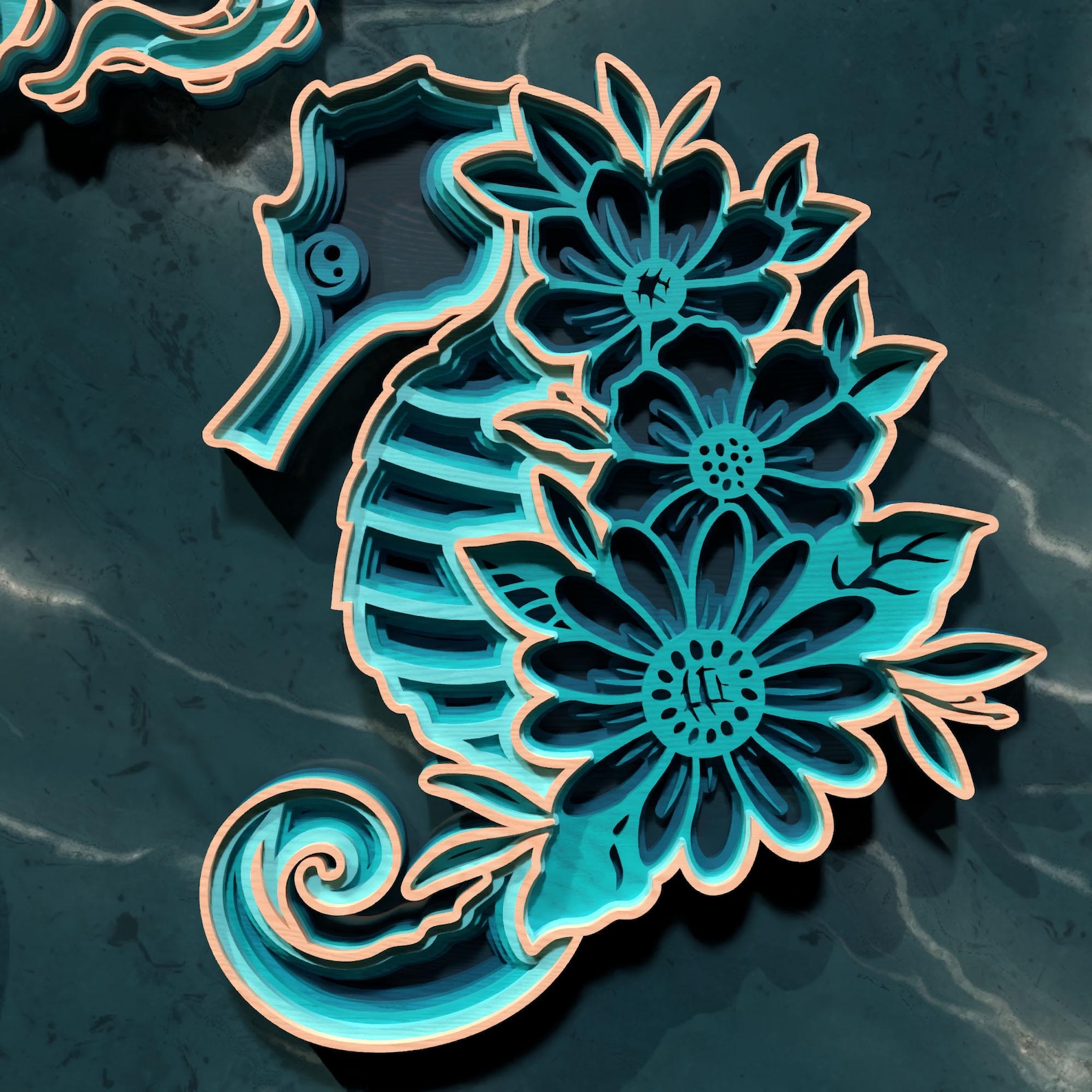 Layered Marine Animals SVG Bundle - Ocean Creatures Laser Cut Files ...