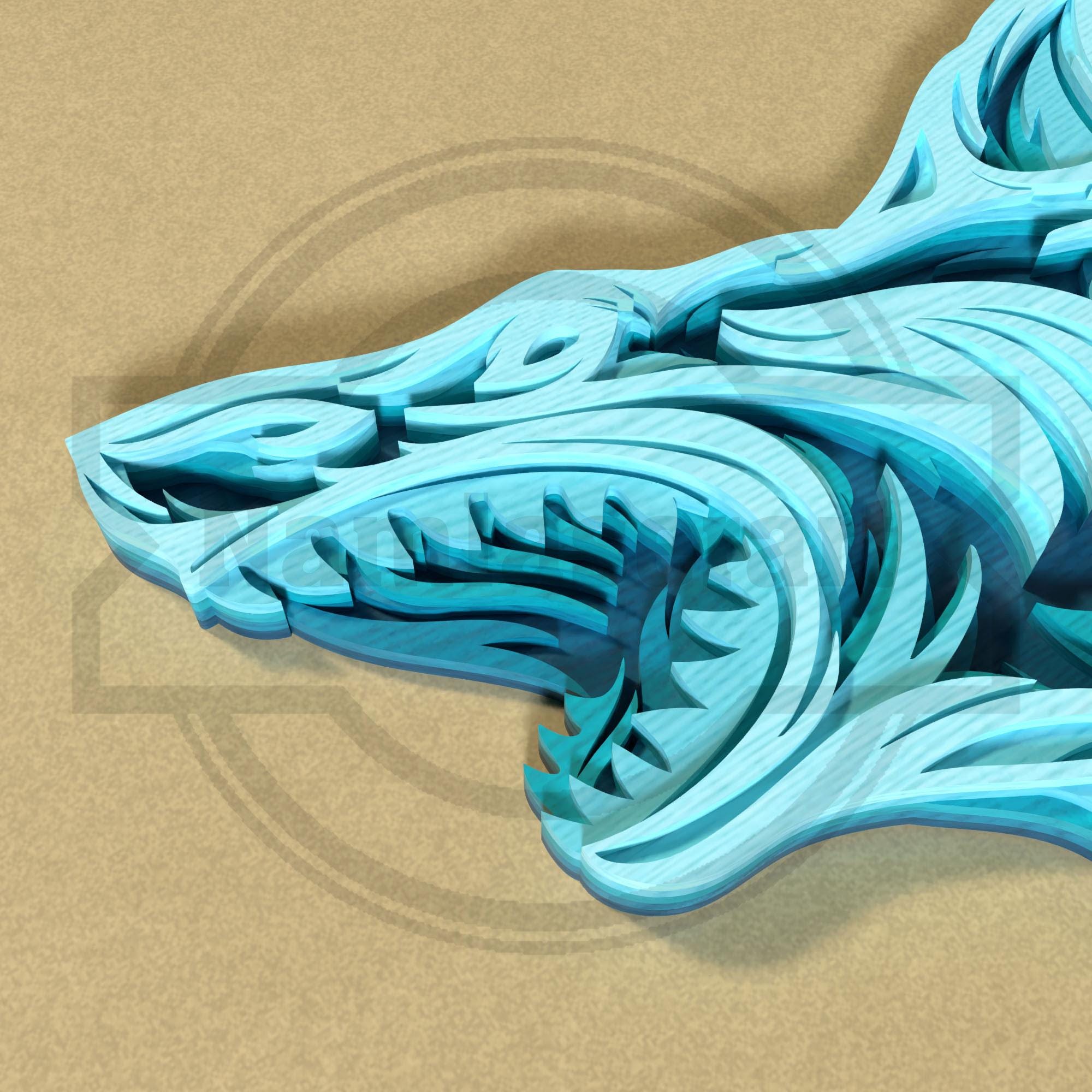 Layered Shark SVG Laser Cut File, 3D Ocean Predator Wall Art ...