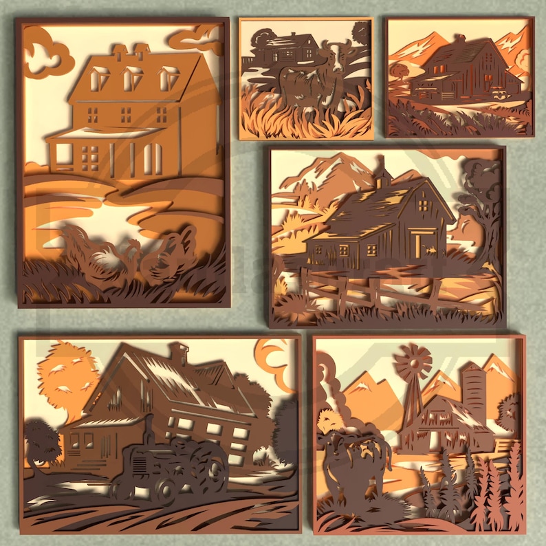 Rustic Farm Wall Art – Farmhouse Laser Cut Signs 6 Designs - Digital ...