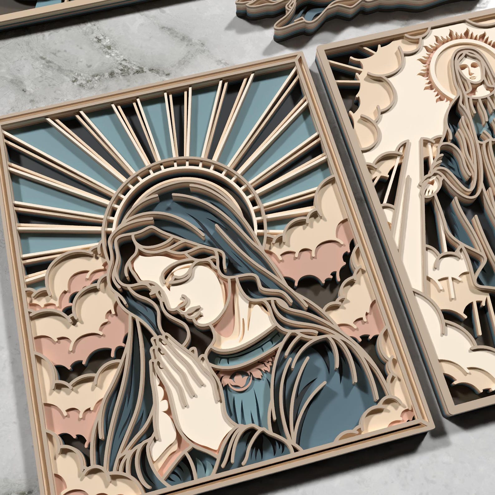 Layered Virgin Mary SVG Bundle - Laser Cut Religious Wall Art - Etsy