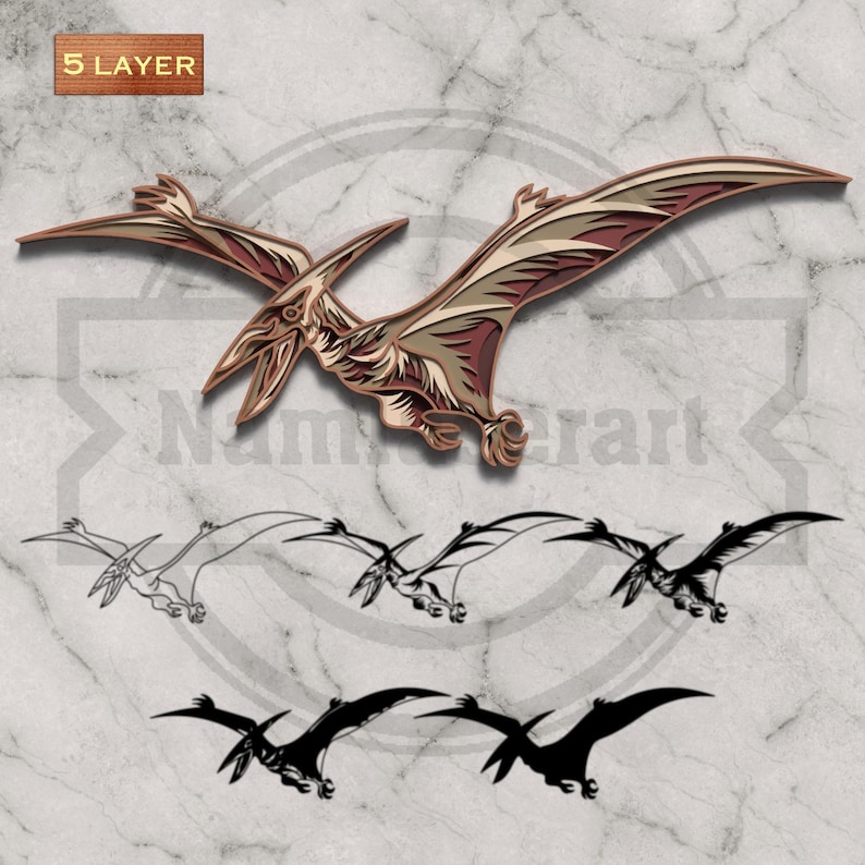 3D Pterodactyl Dinosaur SVG - Laser Cut File for Cricut, Glowforge ...