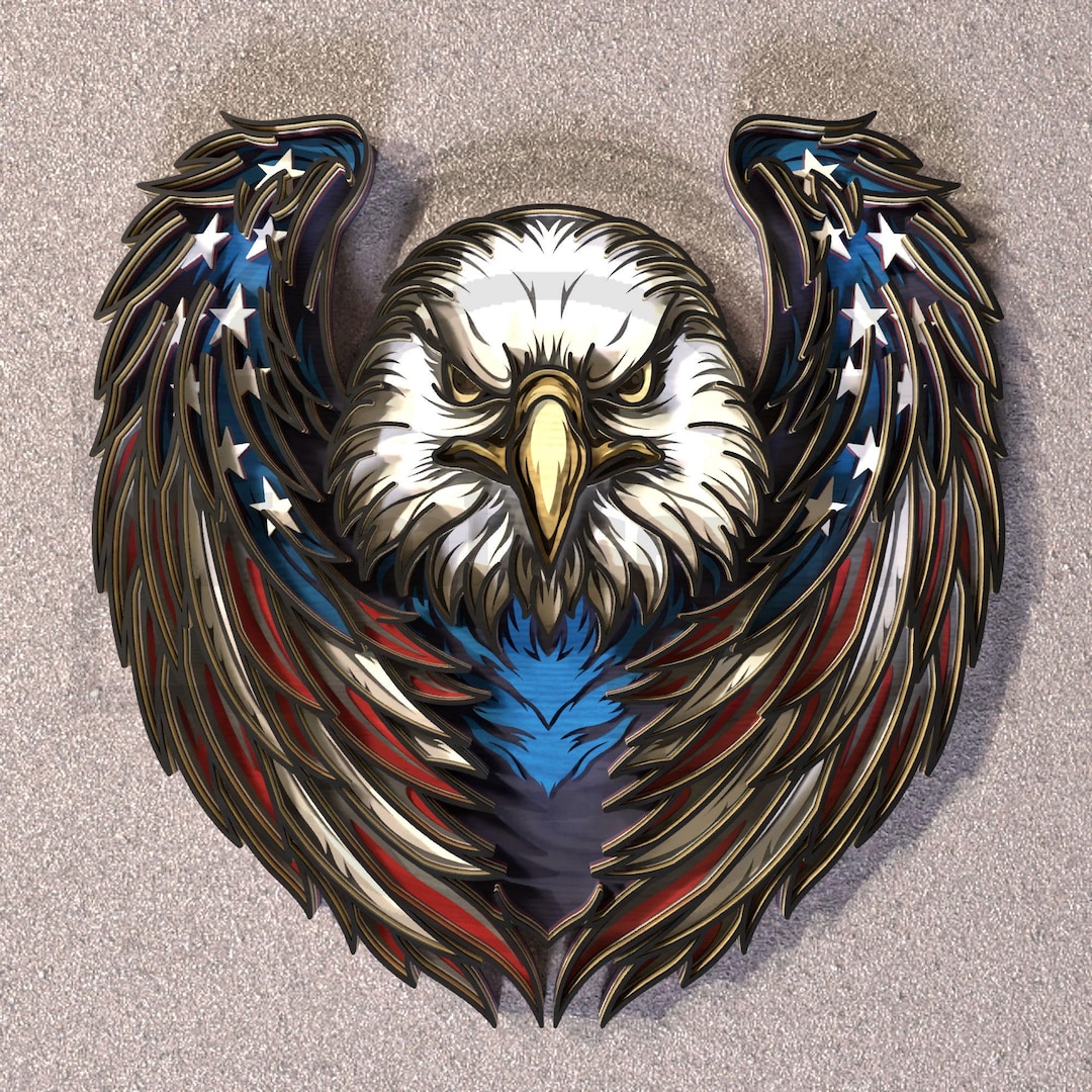 Patriotic Eagle SVG - American Flag Laser Cut File - Digital Download ...