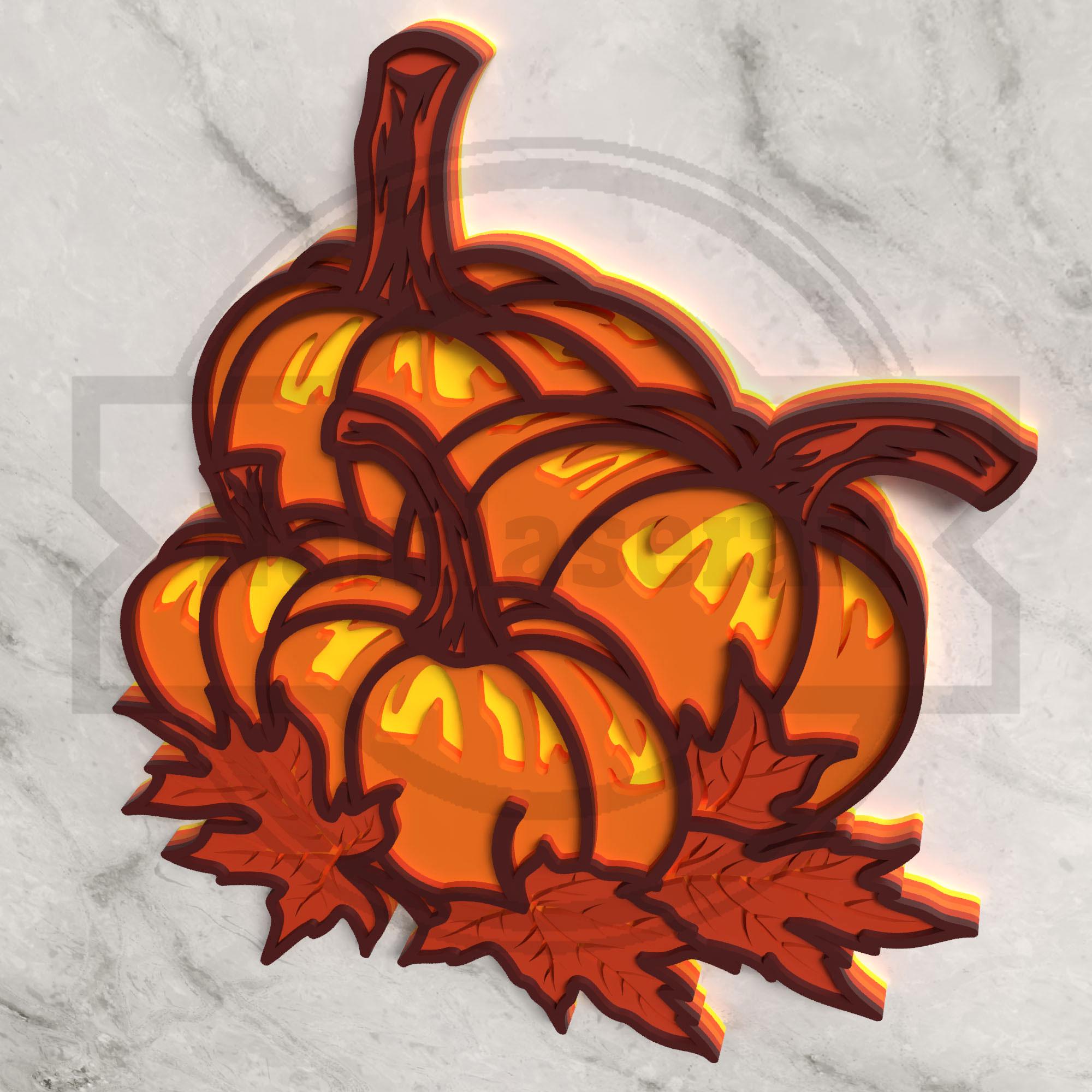 3D Layered Pumpkin SVG - Fall Thanksgiving Laser Cut File - Etsy