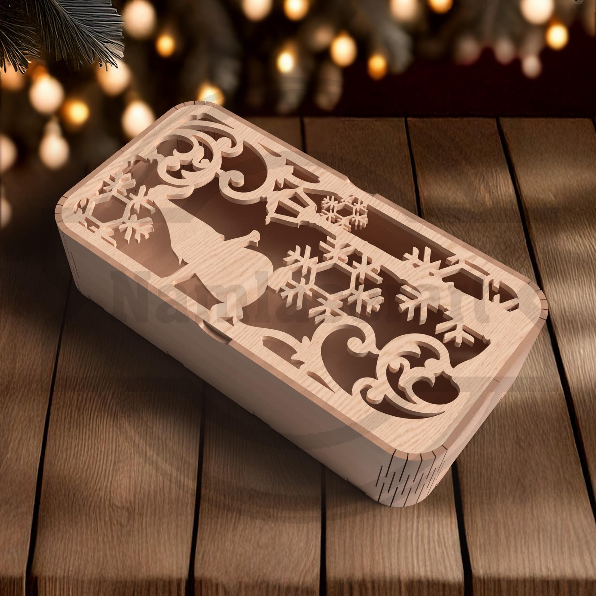 Layered Christmas Gift Box SVG Bundle: Laser Cut Templates (digital ...