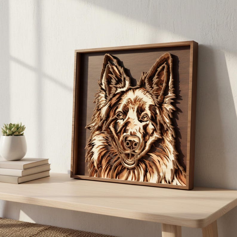 Layered Dog Breed Portraits, Laser Cut Wall Art Files , Digital ...