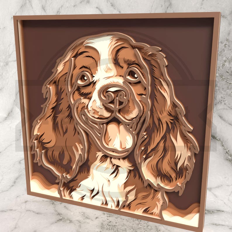 Cocker Spaniel Dog SVG – 3D Layered Laser Cut Wall Art – Digital ...