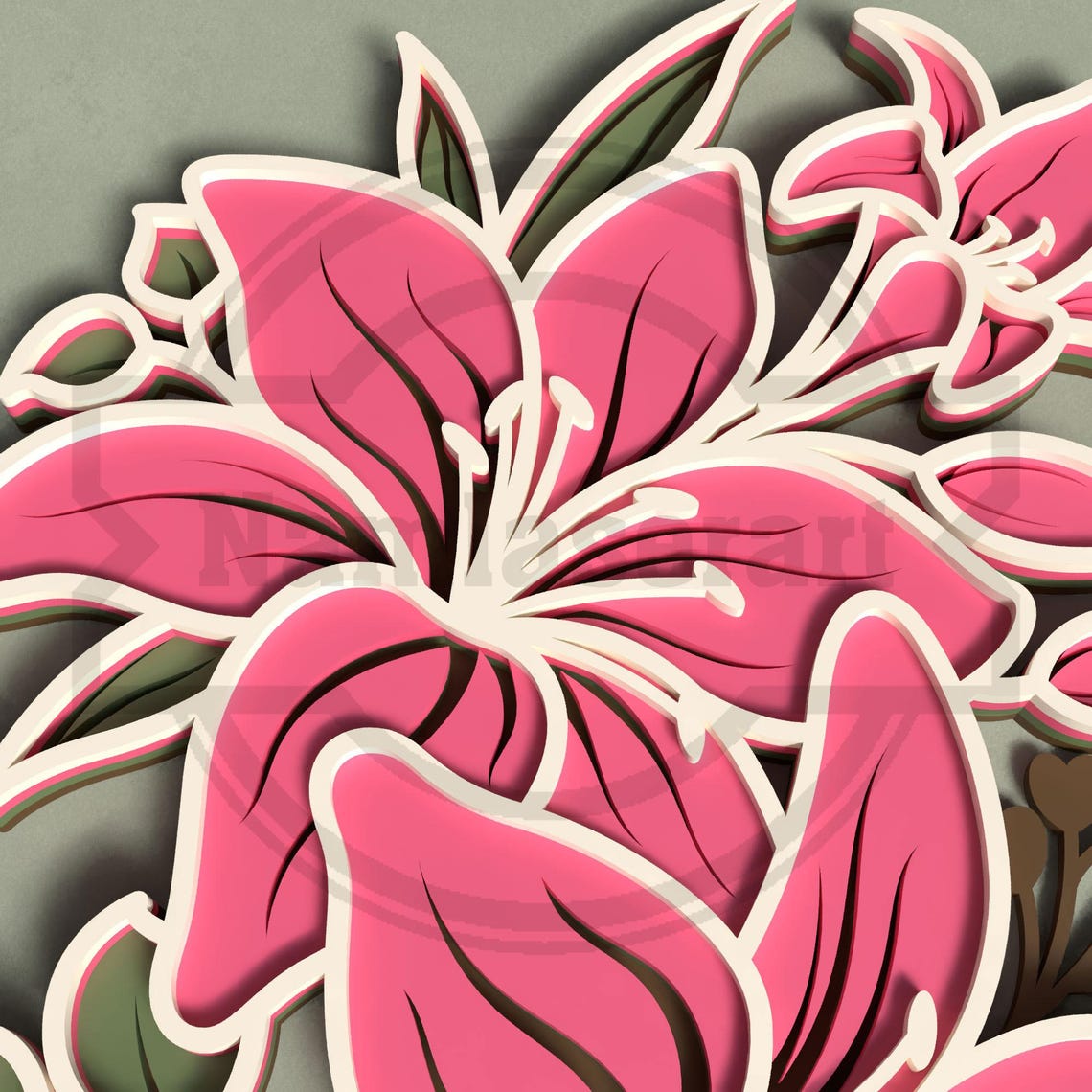 Lily Flower SVG – Layered Laser Cut Floral Design - Digital Download - Etsy