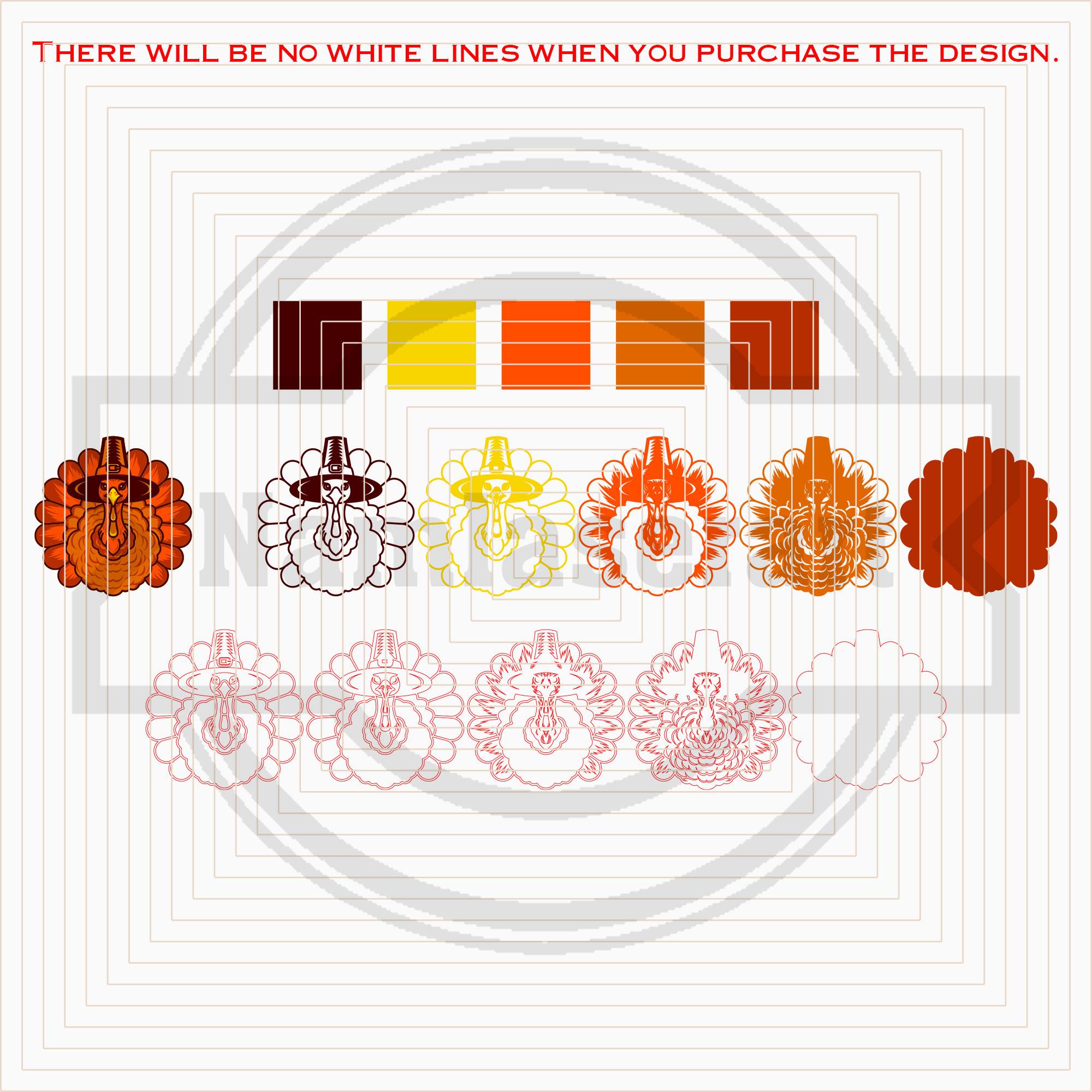 3D Layered Turkey SVG - Pilgrim Hat Thanksgiving Decor Laser Cut File ...