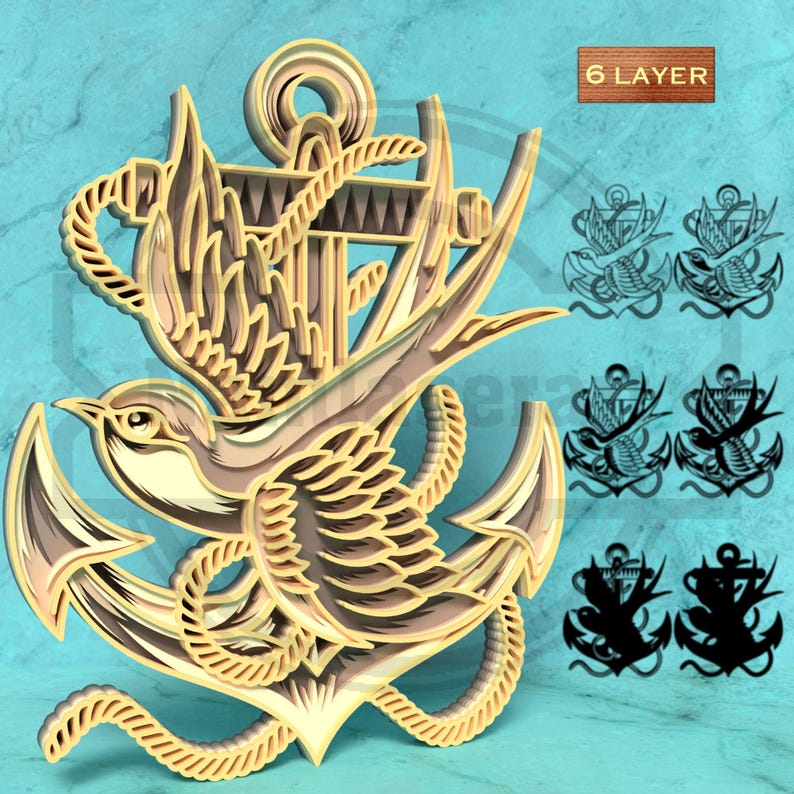 Nautical SVG Bundle – 3D Layered Ocean Laser Cut Designs – Digital ...