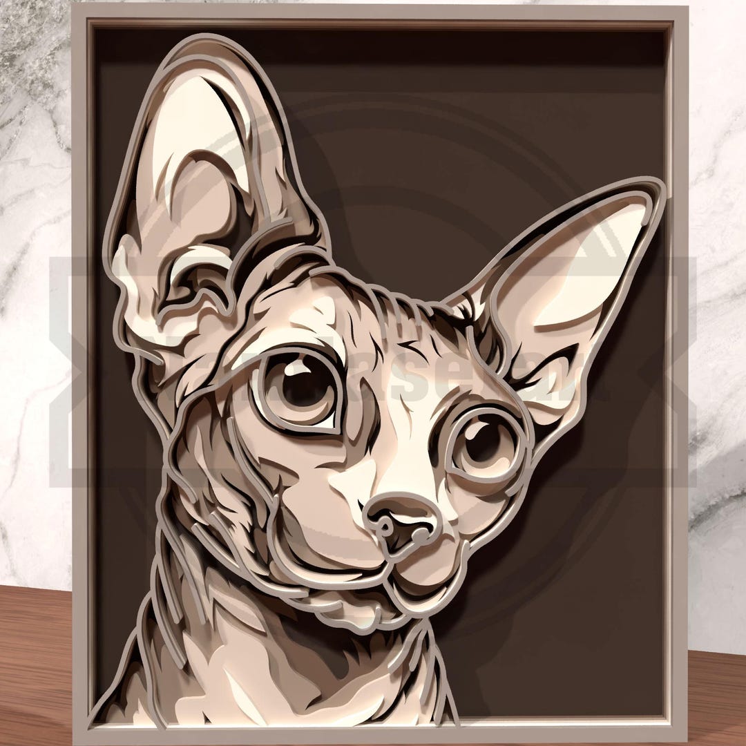 Sphynx Cat SVG - 6-layer Laser Cut File for Wall Art - Digital Download ...