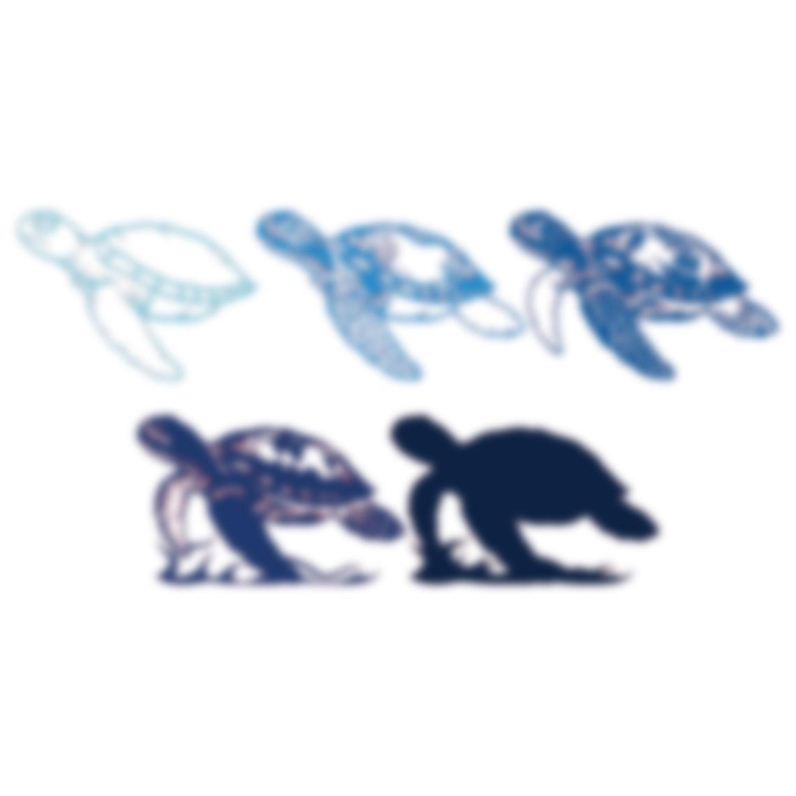 3D Layered Sea Turtle SVG - Marine Wildlife Laser Cut File - Digital ...