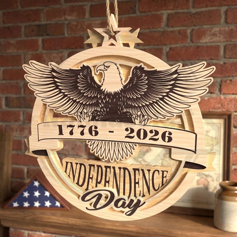 250 Years American Independence SVG – Patriotic Eagle Laser Cut ...