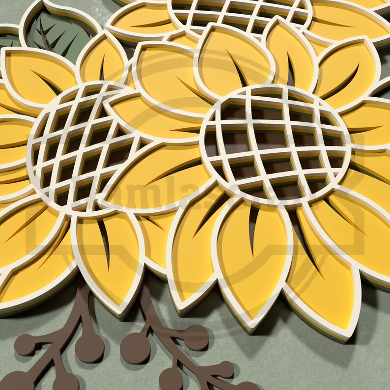 Sunflower SVG – Layered Laser Cut Floral Design - Digital Download - Etsy