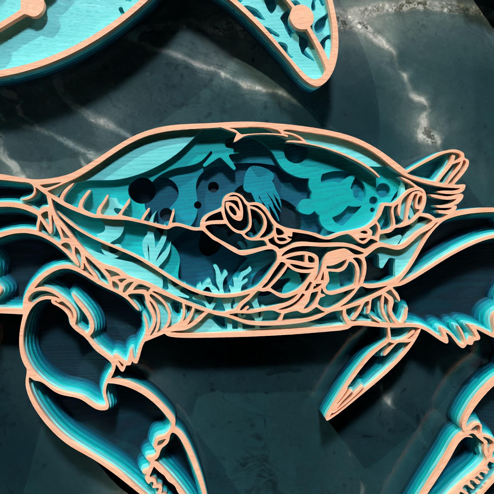 Layered Marine Animals SVG Bundle - Ocean Creatures Laser Cut Files ...