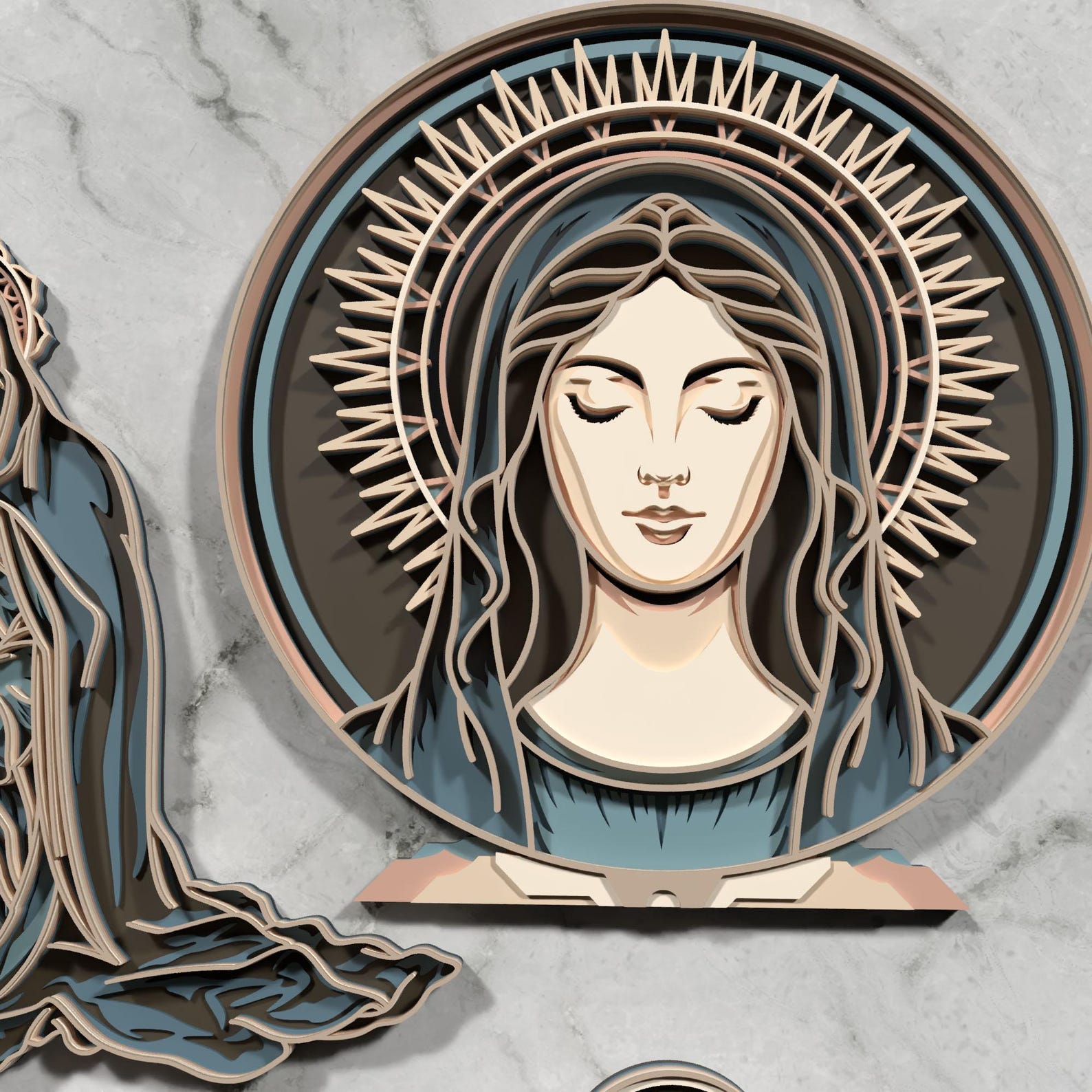 Layered Virgin Mary SVG Bundle - Laser Cut Religious Wall Art - Etsy