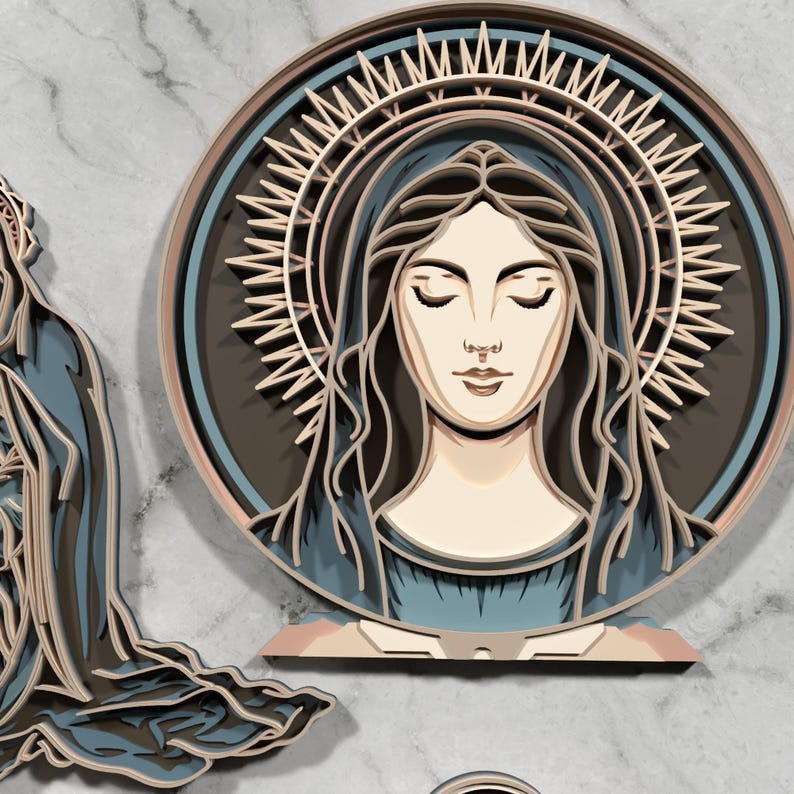 Layered Virgin Mary SVG Bundle - Laser Cut Religious Wall Art - Etsy