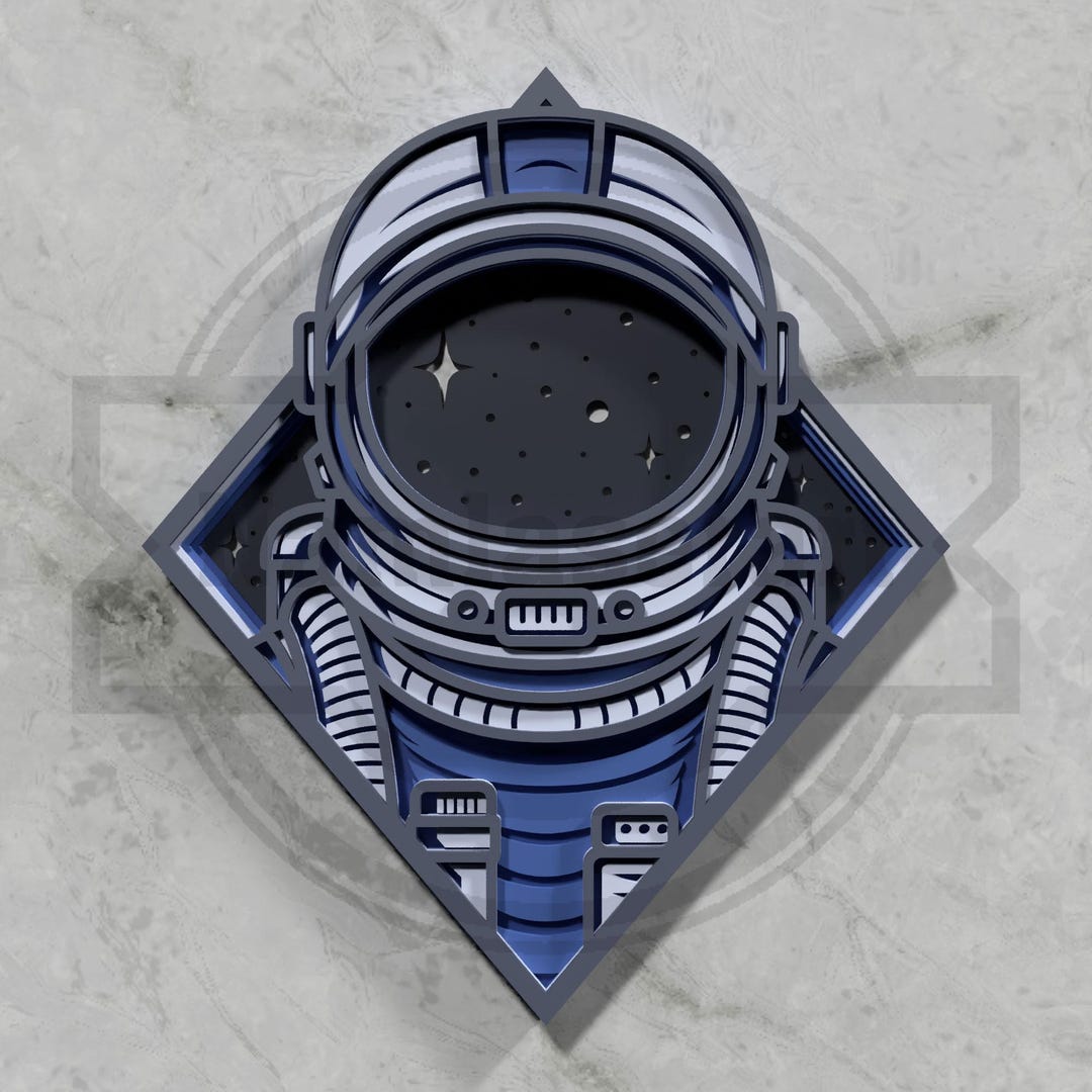 Astronaut Saturn Ring SVG – 5 Layer 3D Laser Cut Space Wall Art ...