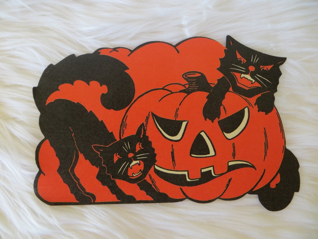 Halloween Decoration-die Cut-black Cats-jol-pumpkin-beistle - Etsy