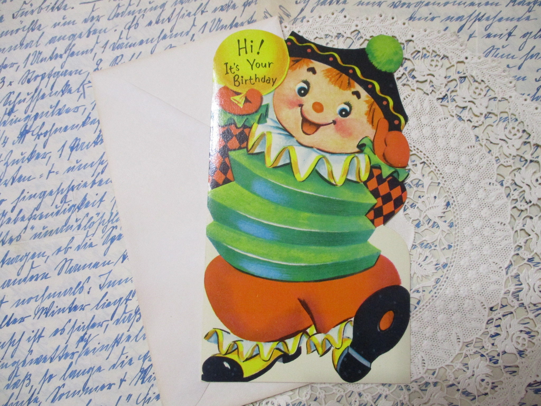 Greeting Cards Paper Vintage Style Retro Mid Century Childrens Birthday ...
